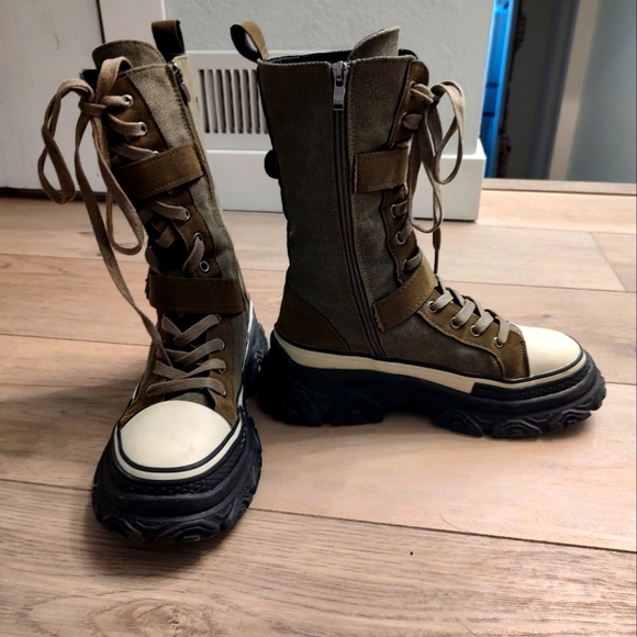 Shoes | Cloth Combat Boots | Poshmark